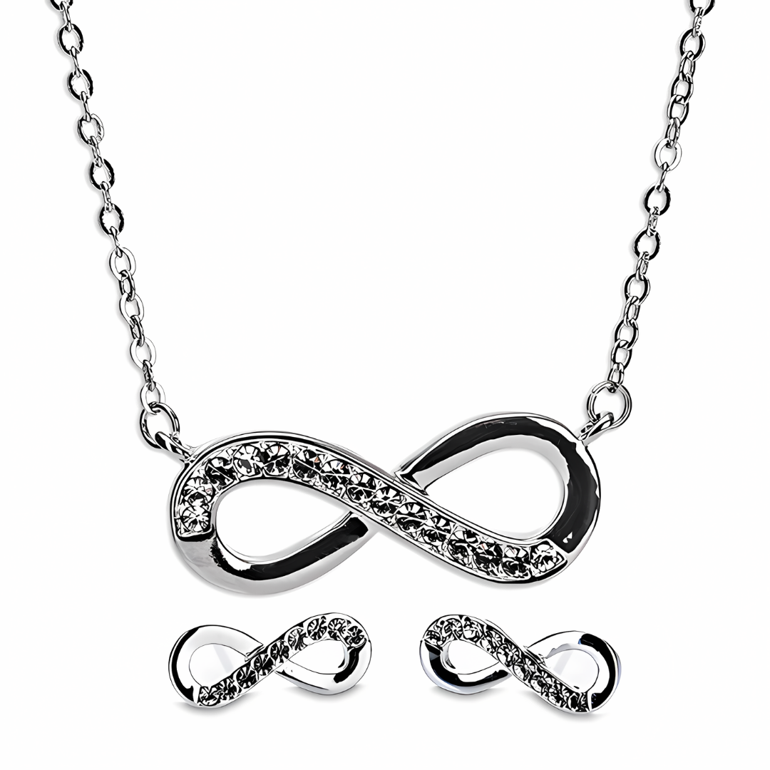 Newgrange Living Silver Infinity Necklace and Earring Gift Set Tierneys Gifts
