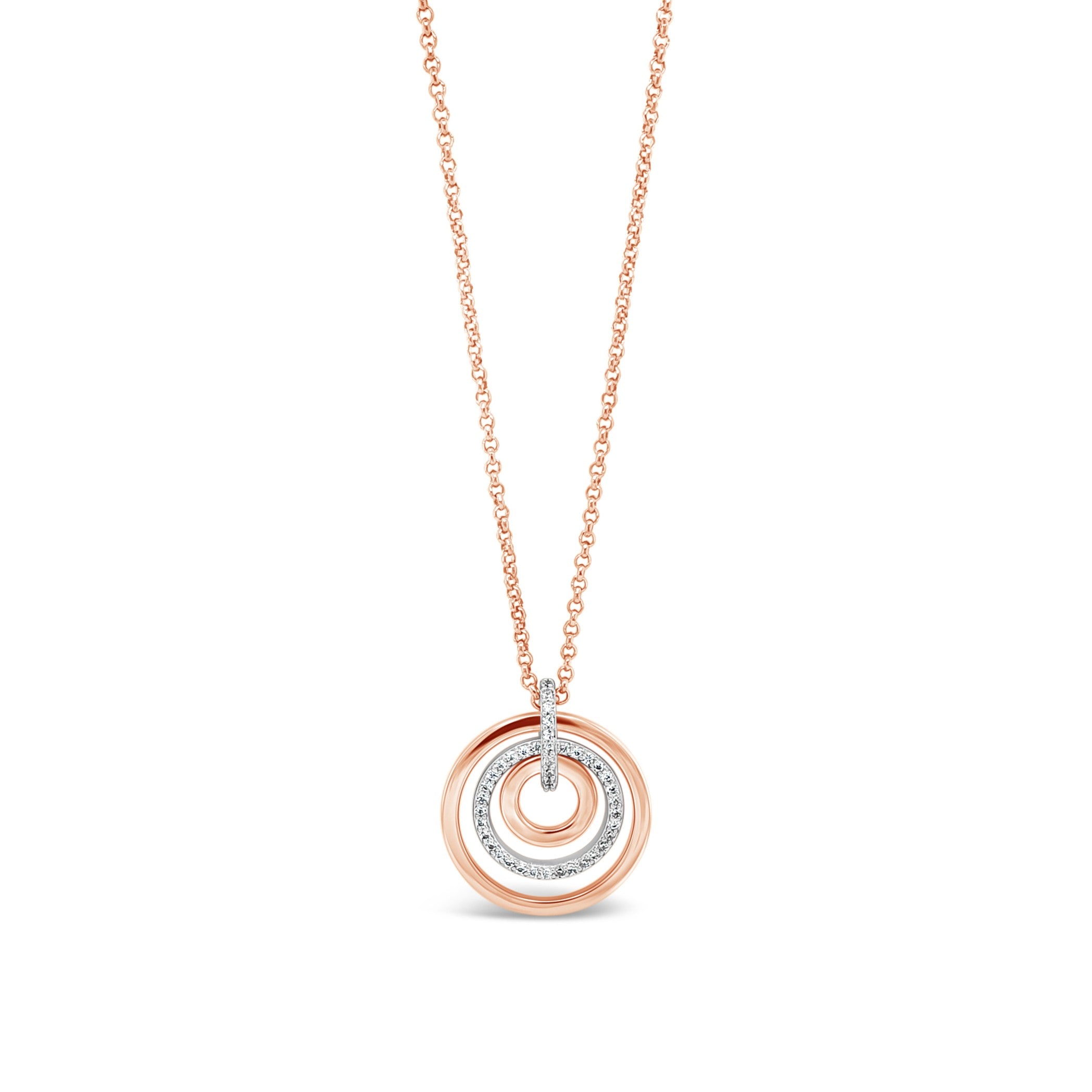 Absolute Jewellery Rose Gold Open Circles Necklace – Tierneys Gifts